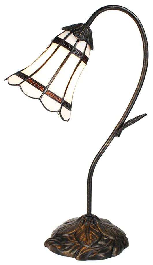Stolní Tiffany lampa hnědé pruhy BrownLine - 30*17*48 cm E14/max 1*25W