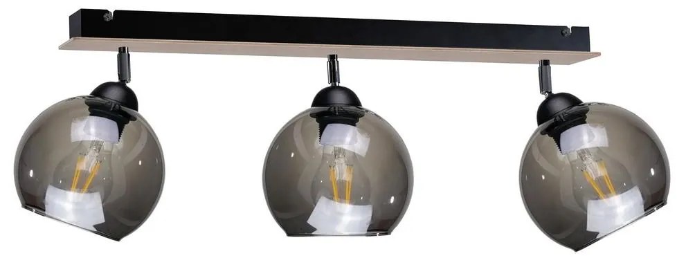 Keter Lighting Bodové svítidlo UNO WOOD 3xE27/60W/230V černá/hnědá NA0223