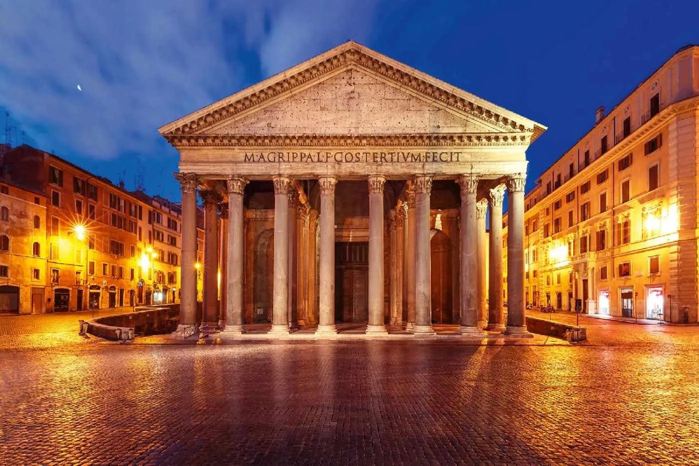 DIMEX | Vliesová fototapeta Pantheon MS-5-1169 | 375 x 250 cm| modrá, béžová, žlutá, hnědá