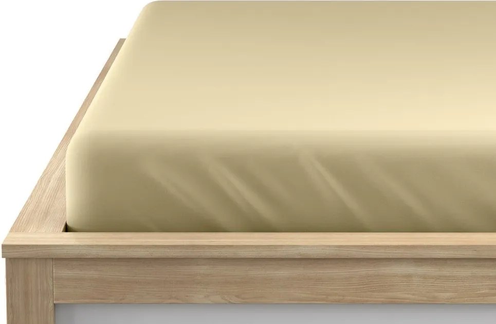 Jersey prostěradlo HIGHFIT světle žluté 180 x 200 cm