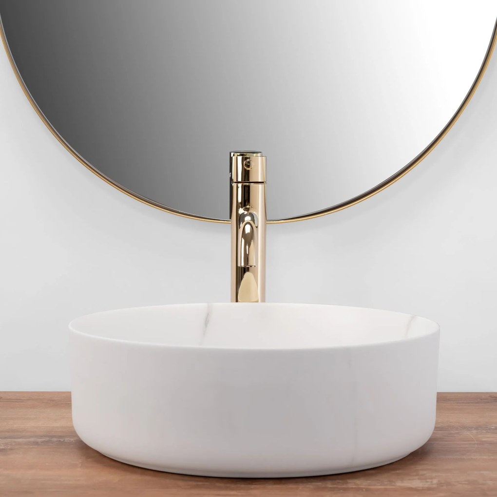 Rea Sami Marble umyvadlo, 36 x 36 cm, bílá, REA-U8703