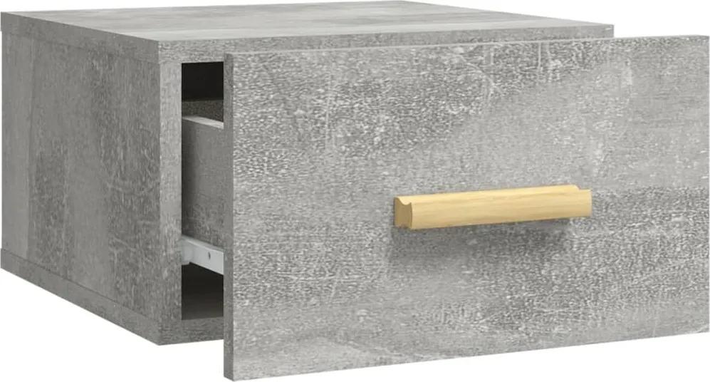 vidaXL Nástěnný noční stolek 35 x 35 x 20 cm [812842] Barva: Betonová šedá