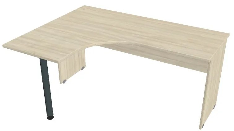 Stůl ergo pravý 160*120 cm - Hobis Gate GE 60 P Dekor stolové desky: akát, Dekor lamino podnože: akát, Barva nohy: černá