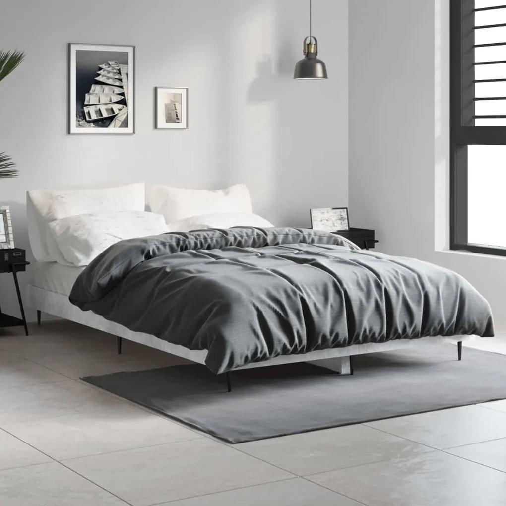 Rám postele betonově šedý 120 x 190 cm kompozitní dřevo - Default Title
