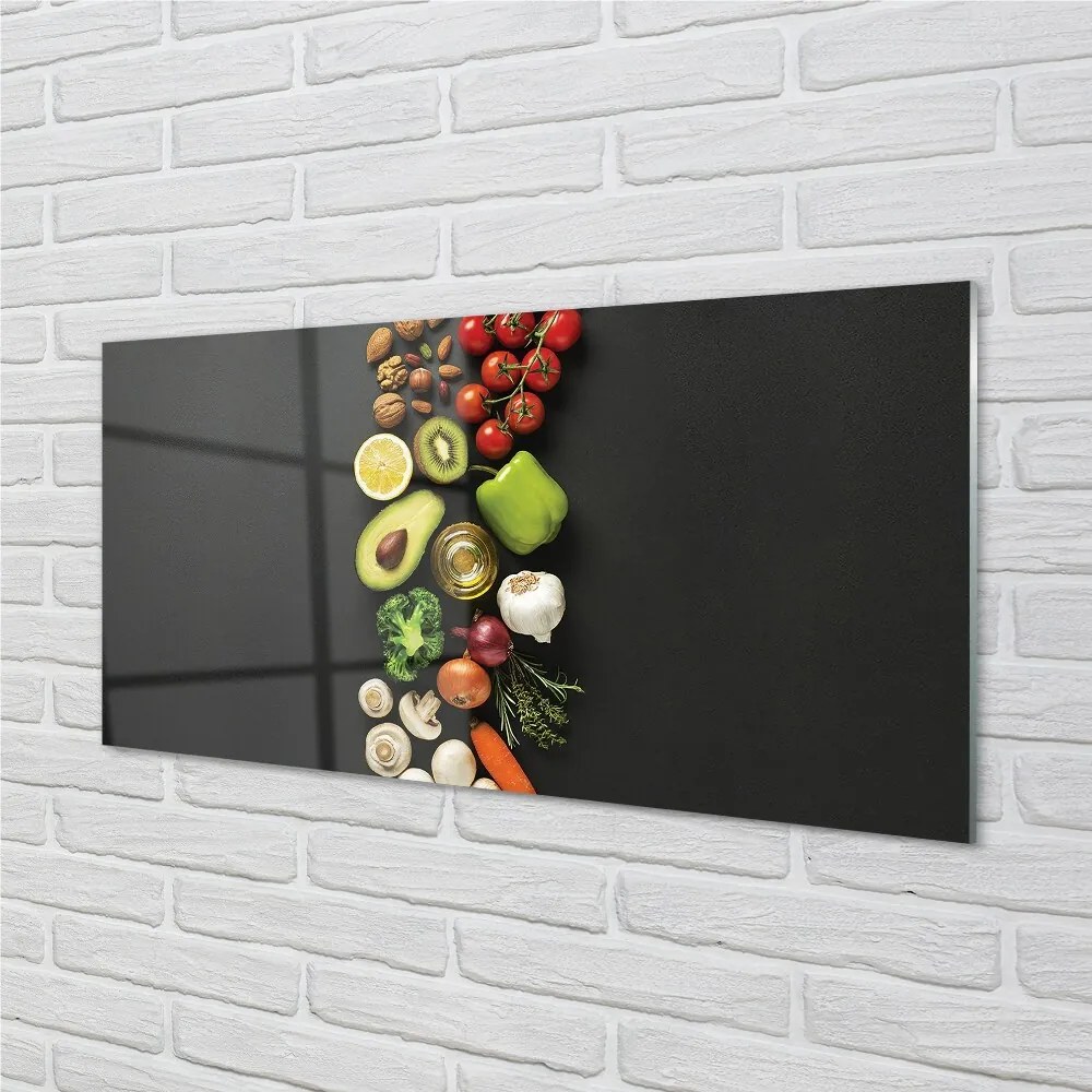 Obraz na skle Citrón avokádo mrkev 120x60 cm