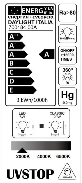 creative cables LED žárovka dýmově šedé srdce 5W E27 stmívatelná 2000K