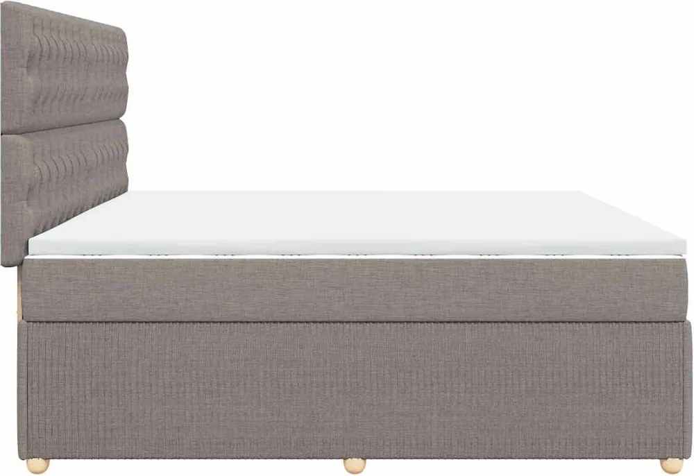 Box spring postel s matrací taupe 200x200 cm textil 3292174