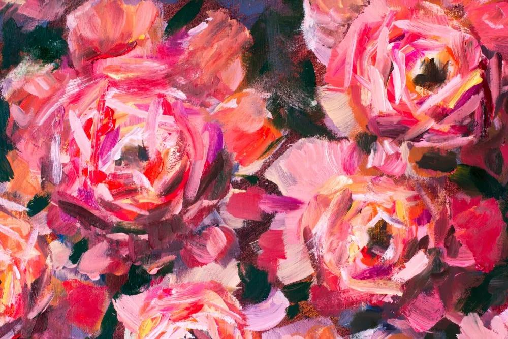 Obraz Abstraktní Malba Růží Nedostatek Nedostatek Přírodní plátno 30x20