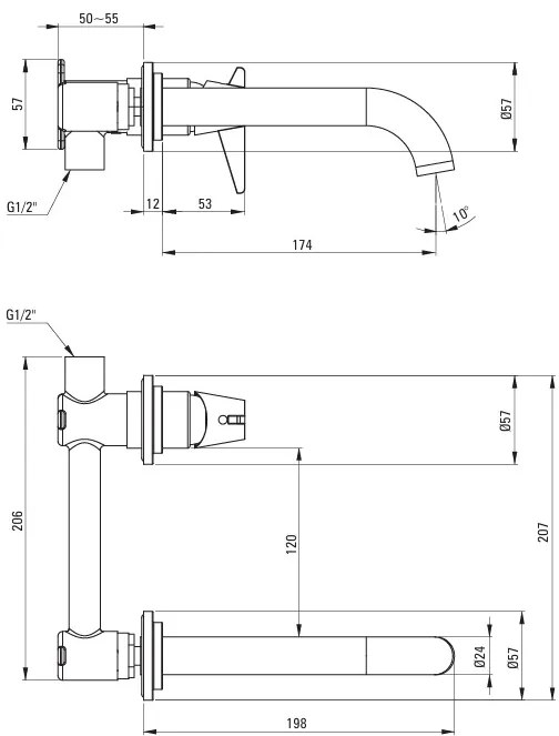 Deante Temisto, umyvadlová baterie pod omítku, chromová, DEA-BQT_054L