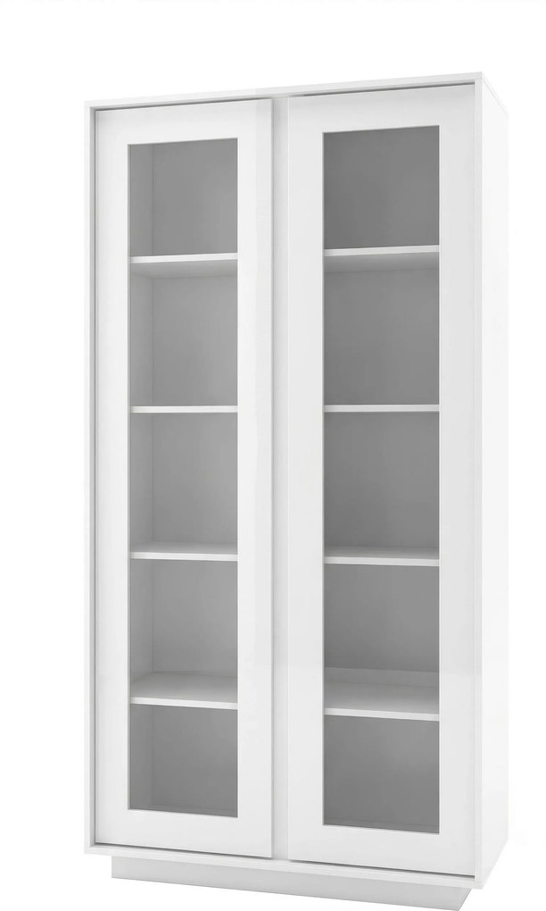 XXXLutz VITRÍNA, vysoce lesklá bílá, 92/179/43 cm MID.YOU - Kredence a vitríny - 001844007001