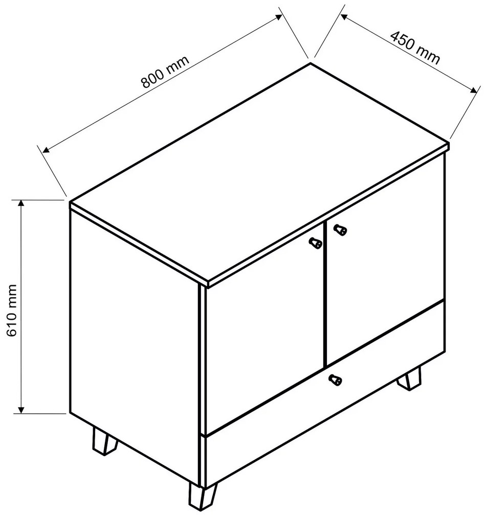 DUM80S/1 skříňka pod umyvadlo POMEROY artisan/šedá