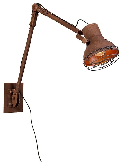 Rustikální nastavitelná nástěnná lampa rez - Rego
