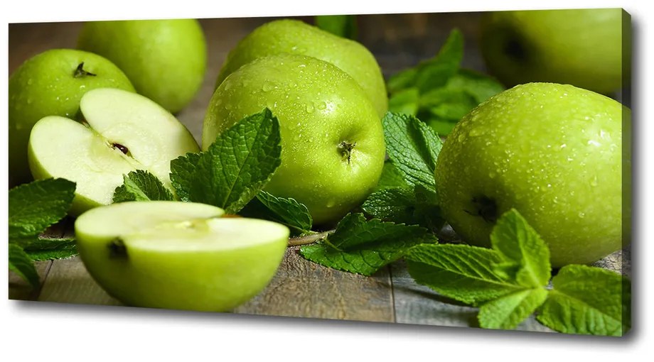 Wallmuralia Foto obraz na plátně Zelená jablka 125x50 cm