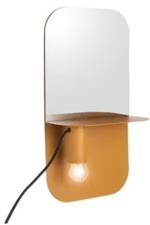 Nástěnná lampa se zrcadlem PLATE, okrová Present time LM1830YE