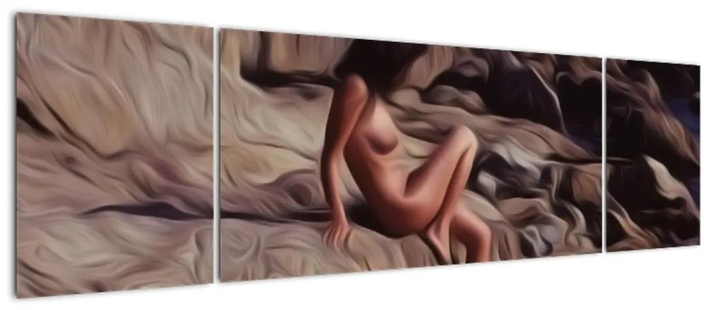 Obraz - Malba ženy (170x50 cm)