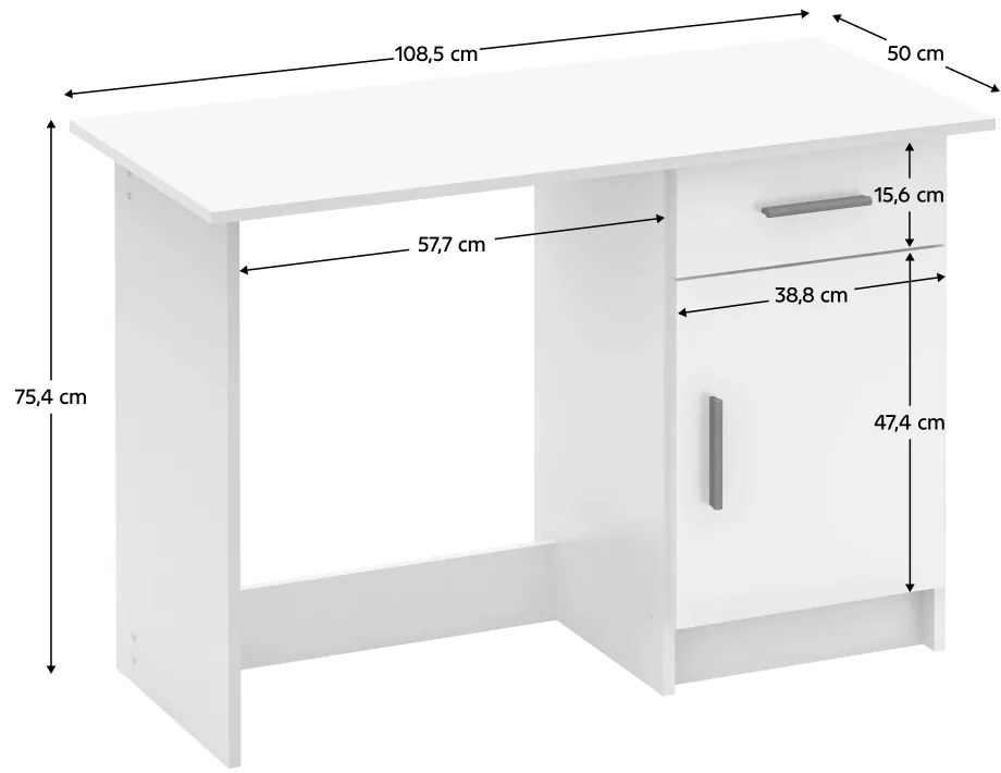 Kondela Univerzální PC stůl, bílá, SIRISS NEW