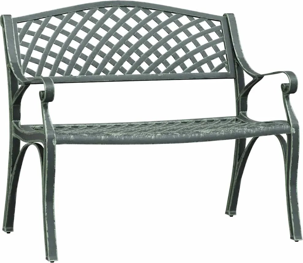 Zahradní lavice 102 cm litý hliník zelená 317745