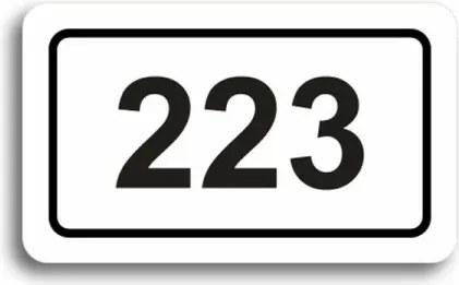 ACCEPT Číslo na dveře - typ 02 (50x30mm) - bílá tabulka - barevný tisk