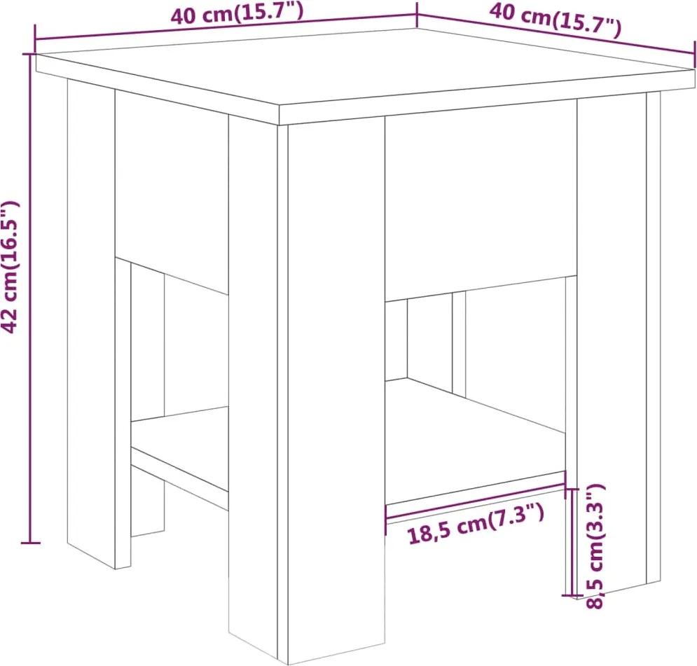 vidaXL Konferenční stolek 40 x 40 x 42 cm kompozitní dřevo [810274] Barva: hnědý dub