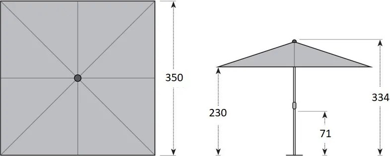Doppler ALU EXPERT Teleskop zahradní slunečník 350 x 350 cm béžová