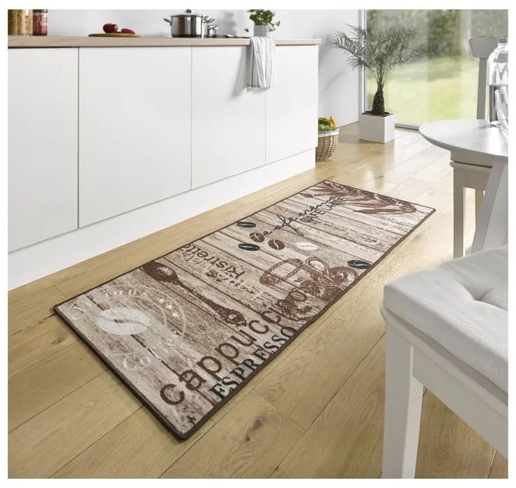Hnědý kuchyňský běhoun Hanse Home Delicious Coffee, 67 x 180 cm