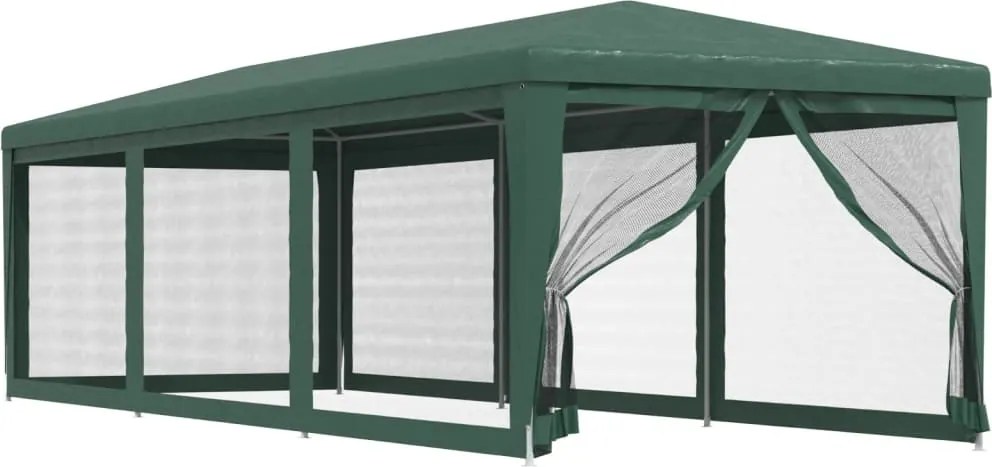 Party stan s 8 síťovanými bočnicemi zelený 3 x 9 m HDPE 319243