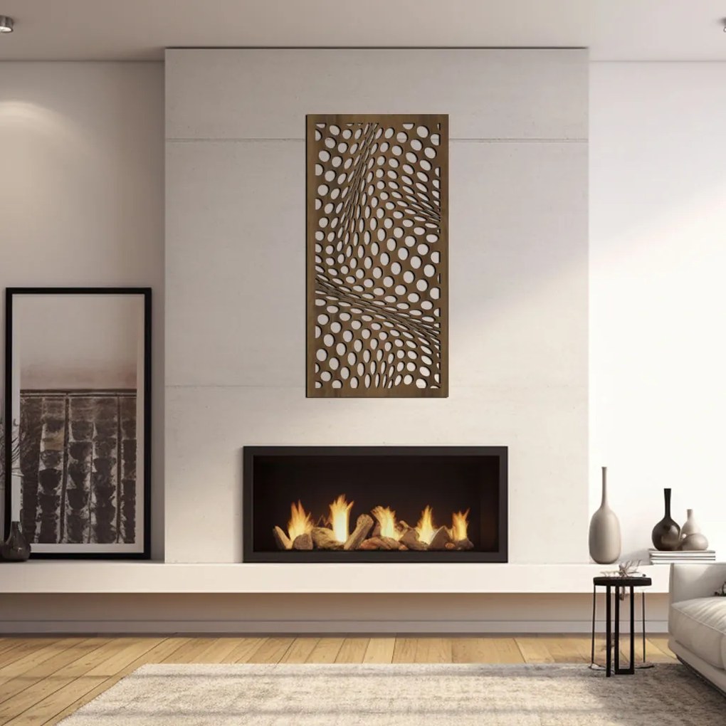 dřevo života Dřevěný dekorační panel WAVES Rozměry (cm): 20x40, Barevný vzor: Černá