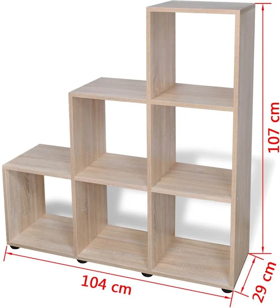 Schodovitá knihovna / police k vystavování 107 cm dub 242553