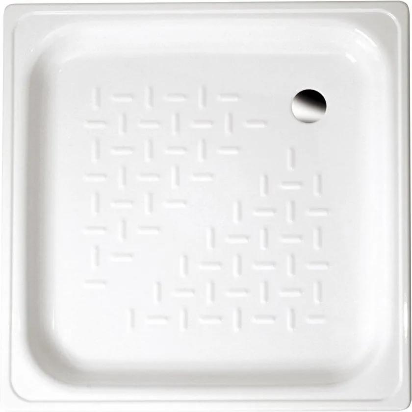 Smaltovaná sprchová vanička, čtverec 80x80x16cm, bílá (PD80x80) Aqualine