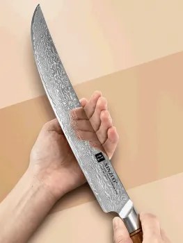 Nůž na porcování masa 10" XINZUO LAN 73 vrstev damaškové oceli