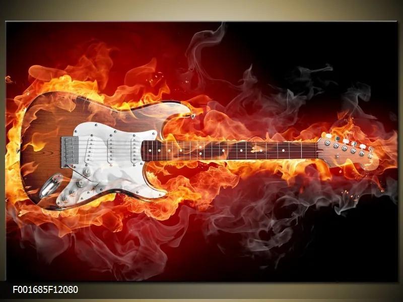 Obraz na plátně Hořící kytara, Obdélník 120x80cm 2198 Kč