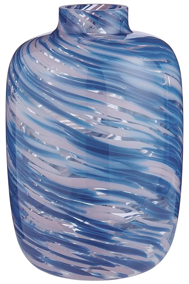 SWIRL Váza 27 cm - modrá/růžová