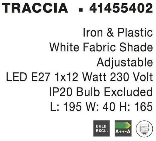Nova Luce Stojací lampa TRACCIA, stínidlo nastavitelné E27 1x12 W Barva: Bílá