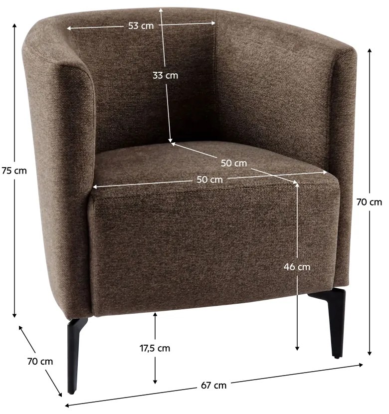 Designové křeslo, hnědá/černá, KAPY