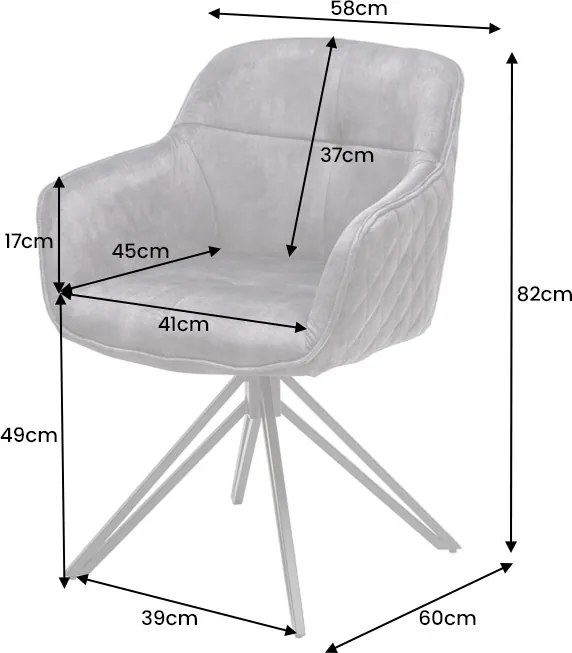 Designová židle Natasha tmavě šedý samet