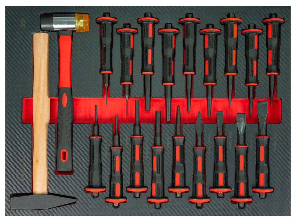 Dílenský vozík s nářadím | 12 zásuvek | Červený Matabro MB-TC05 | 542 ks