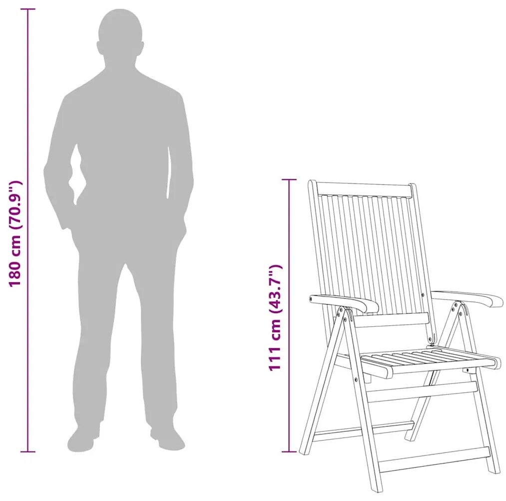 vidaXL Marketos Skládací zahradní židle 2 ks masivní akácie hnědé
