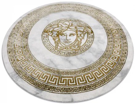 Dywany Luszczow Kusový koberec kulatý EMERALD EXCLUSIVE 1011 glamour, medúza řecký rám krém / zlato Rozměr koberce: 120 cm KRUH