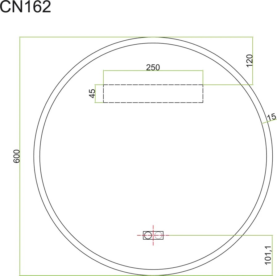 Mereo Mereo, Zrcadlo kulaté pr. 60 cm, LED osvětlení, CN162