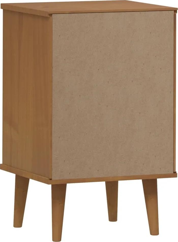 vidaXL Noční stolek MOLDE 40 x 35 x 65 cm masivní borové dřevo [350498] Barva: Hnědá