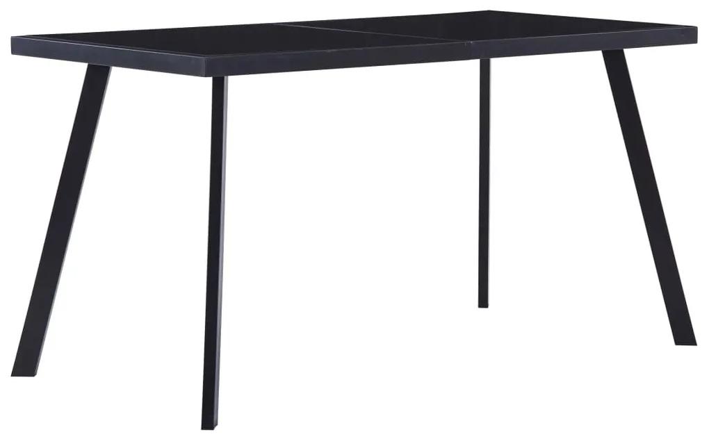 Jídelní stůl Carey - tvrzené sklo - černý | 140x70x75 cm