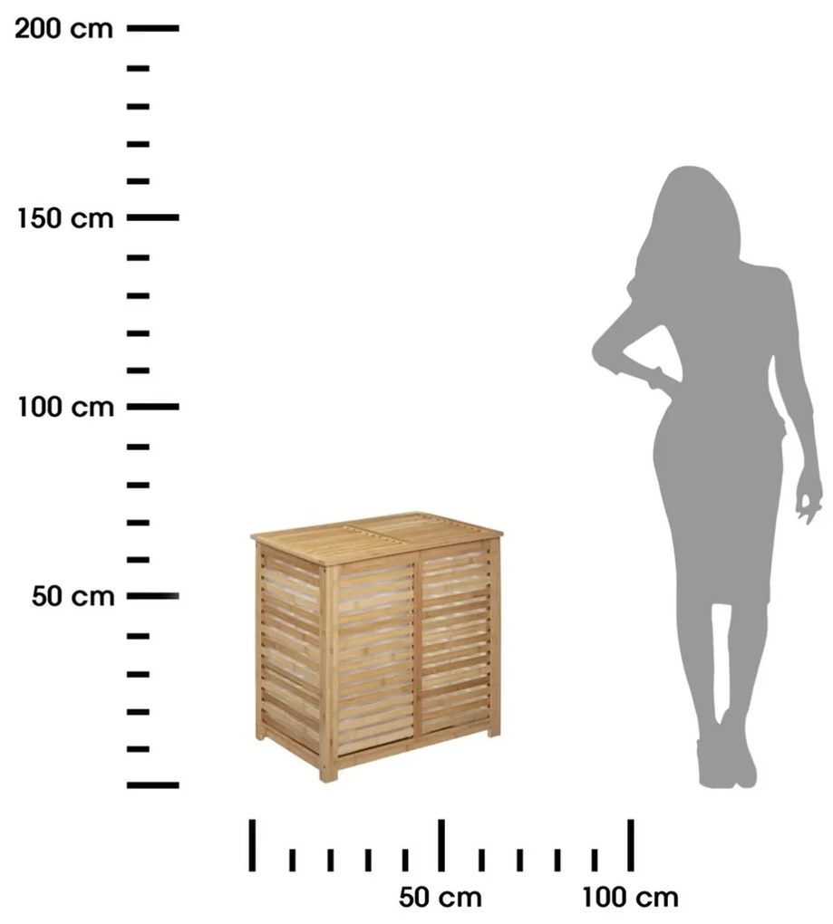 Bambusový koš na prádlo SICELA 100 L natural