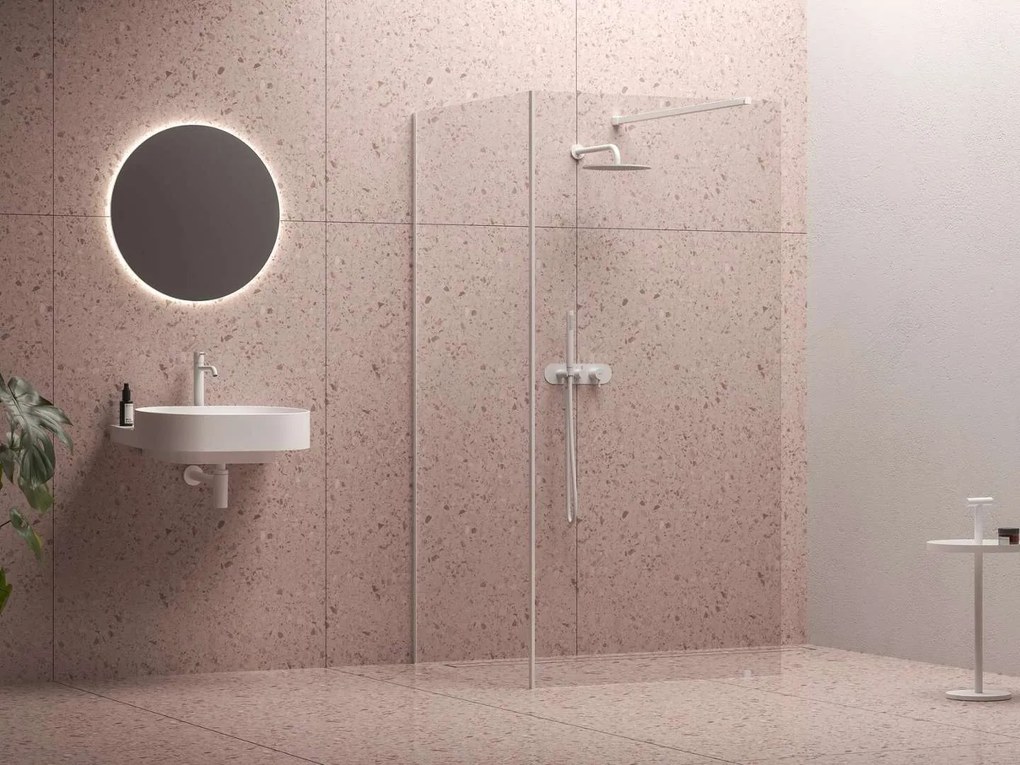 Ravak Walk-In - Sprchová stěna Walk-In Corner Set 120x90, dvoudílná, 90x200 cm, matná bílá/čiré sklo GW1CG7E0SZ1
