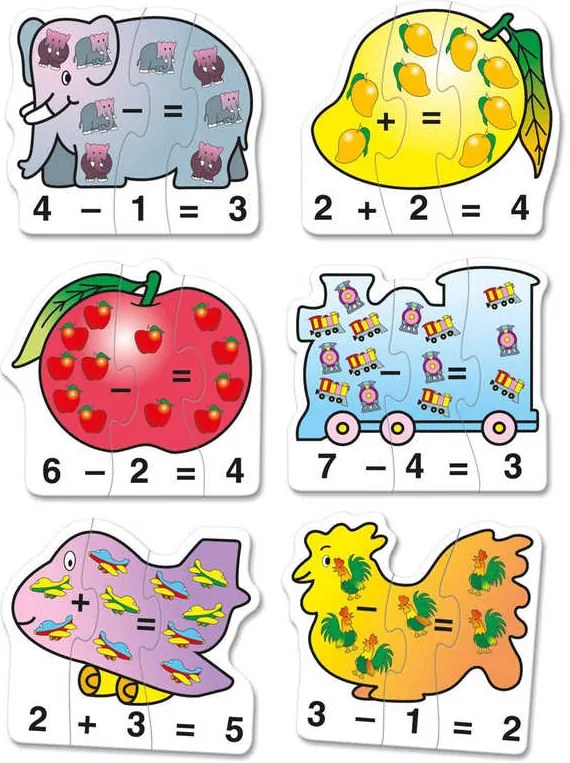 BINO Puzzle Hraj si a počítej skládačka edukativní velké dílky 6v1 ol88257