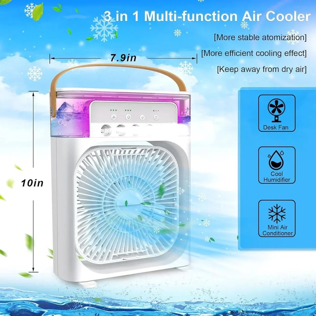 AFF Domácí přenosný ventilátor 3 v 1 se zvlhčovačem vzduchu
