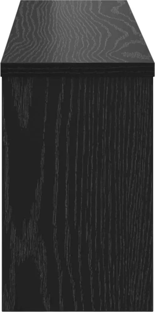věšák, nástěnný, 4 poličky, háčky, kompozitní dřevo, 26x75x16 cm, černý dub, Dekorino TK20260021