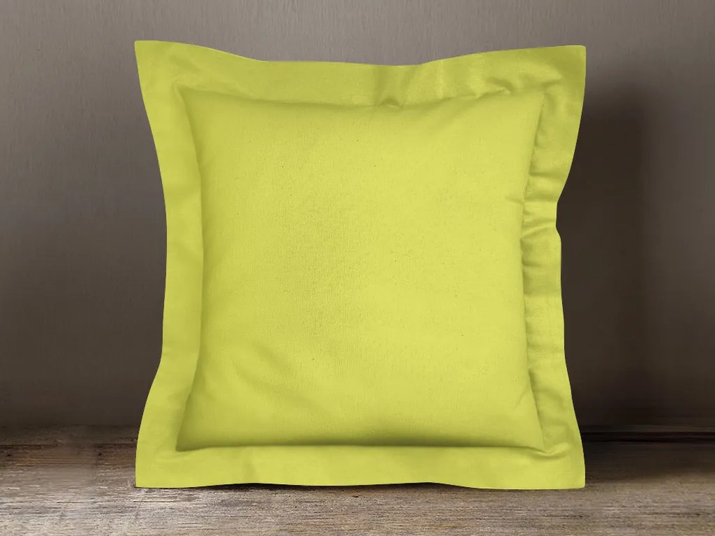 Goldea bavlněný povlak na polštář s ozdobným lemem - pistáciově zelený 70 x 90 cm