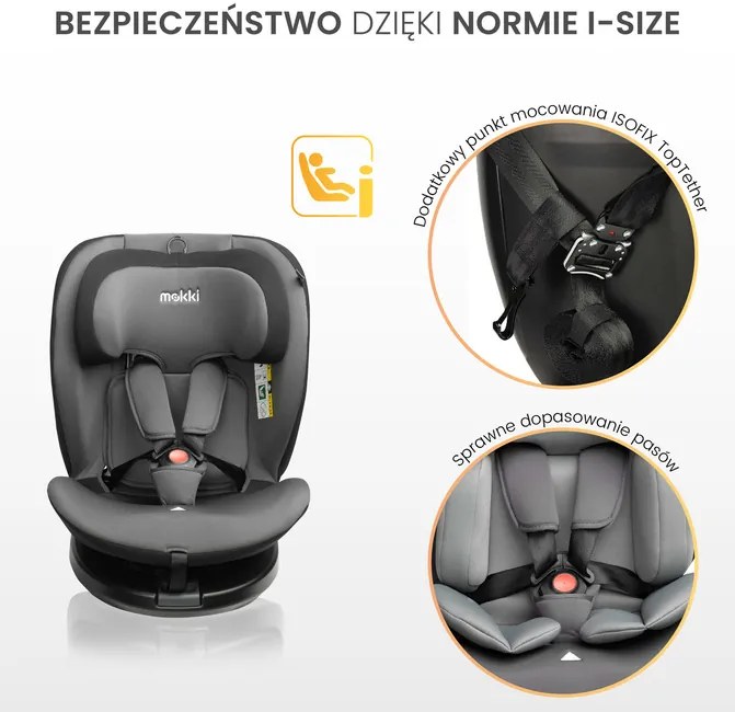 CARETERO autosedačka MOKKI I-SIZE GREY (40-150)