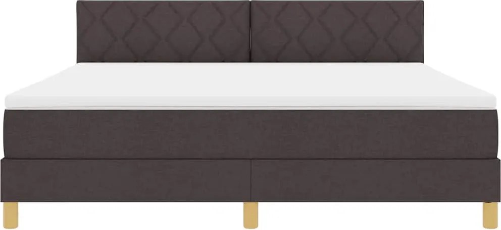 Postel s boxspringem s čelo Tmavě hnědá 180 x 200 cm textil 3339017