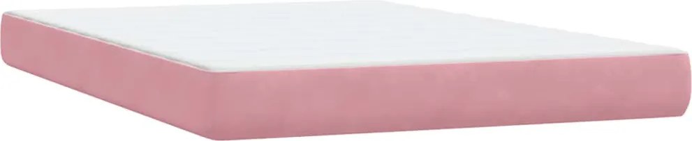 Box spring postel s matrací růžová 160x210 cm samet 3317366